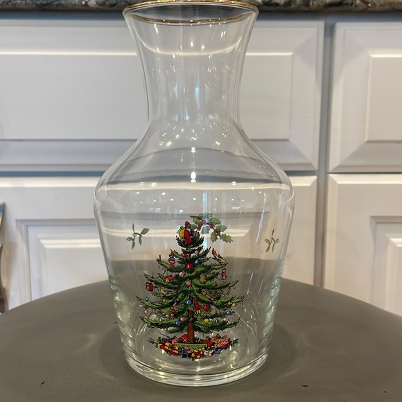 Spode | Holiday | Rare Spode Christmas Tree Glass Carafe With Gold Rim ...